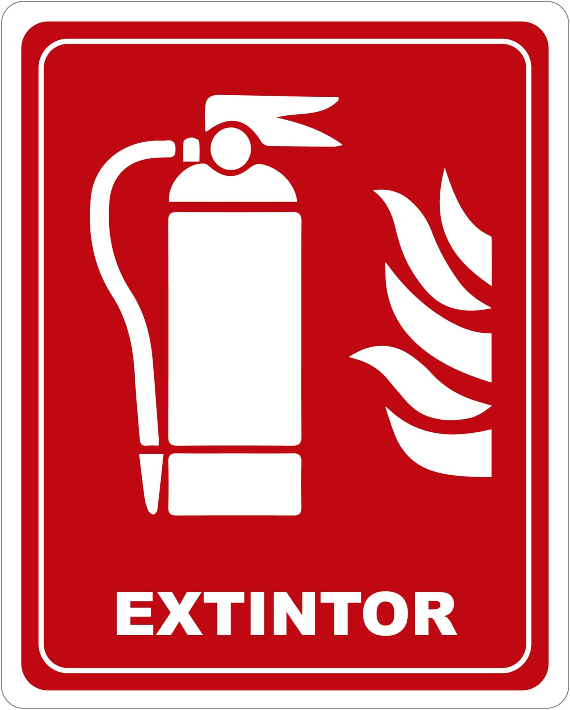 Genérico Monsterprint Señalamiento Letrero Extintor, 20x25 cm ...