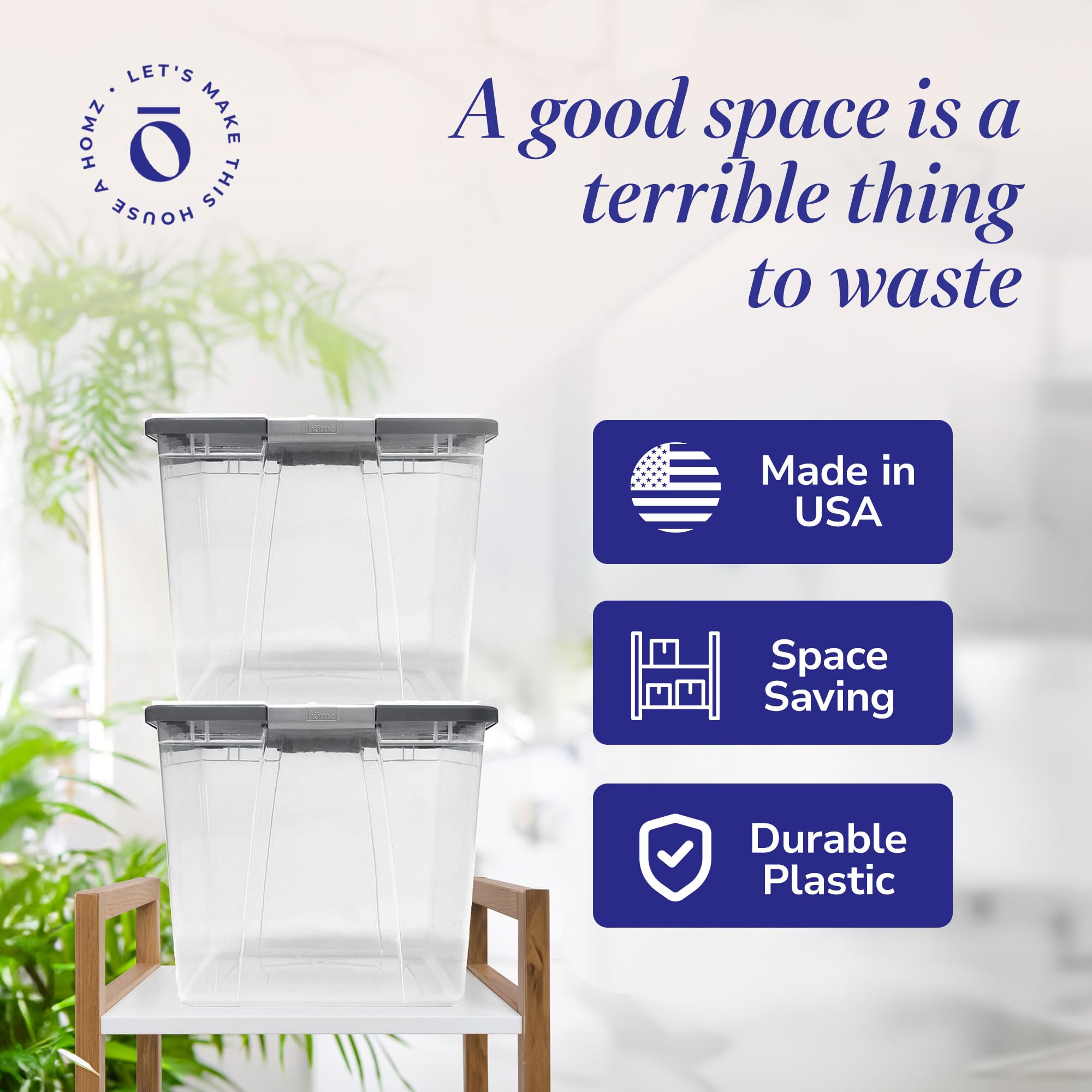 Snapklik.com : HOMZ 2-Pack Secure Latch, Clear Plastic Storage ...