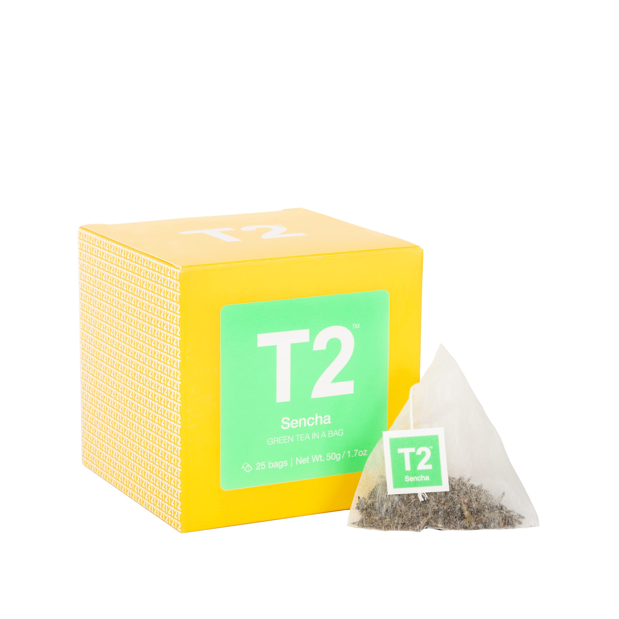 T2 Tea Sencha Green Tea, Green Tea Bag in Gift Cube, 25 Count : Amazon ...