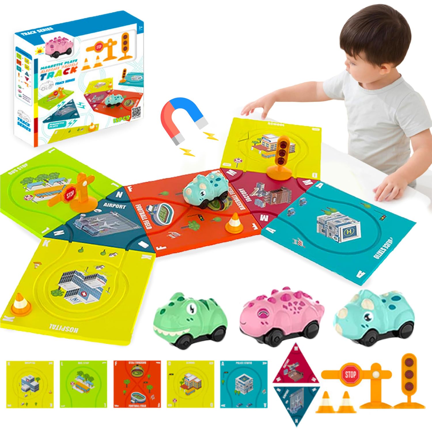 Snapklik.com : Marlo & Buzz Puzzle Racer Kids Car Track Play Set ...