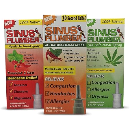 Amazon.com: Sinus Plumber Headache Nasal Spray – Headache Formula ...