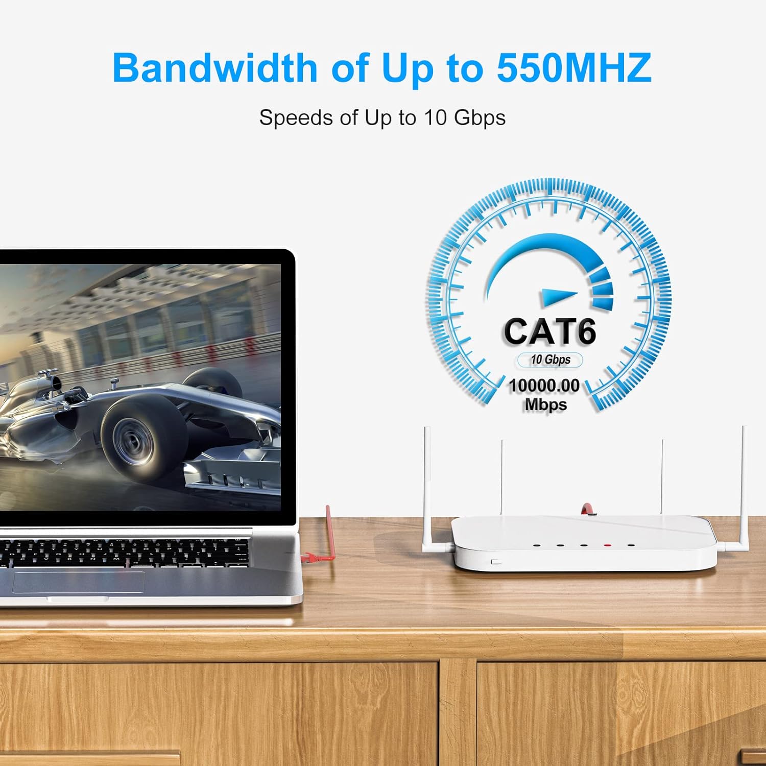 Cables de conexión Cat6 de 6 pies (paquete de 6), cable Ethernet Cat 6 ...