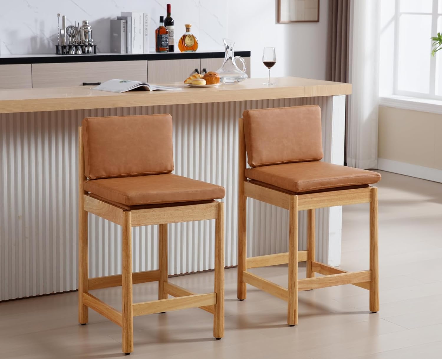 Amazon.com: EALSON Counter Height Bar Stools Set of 2 Farmhouse ...