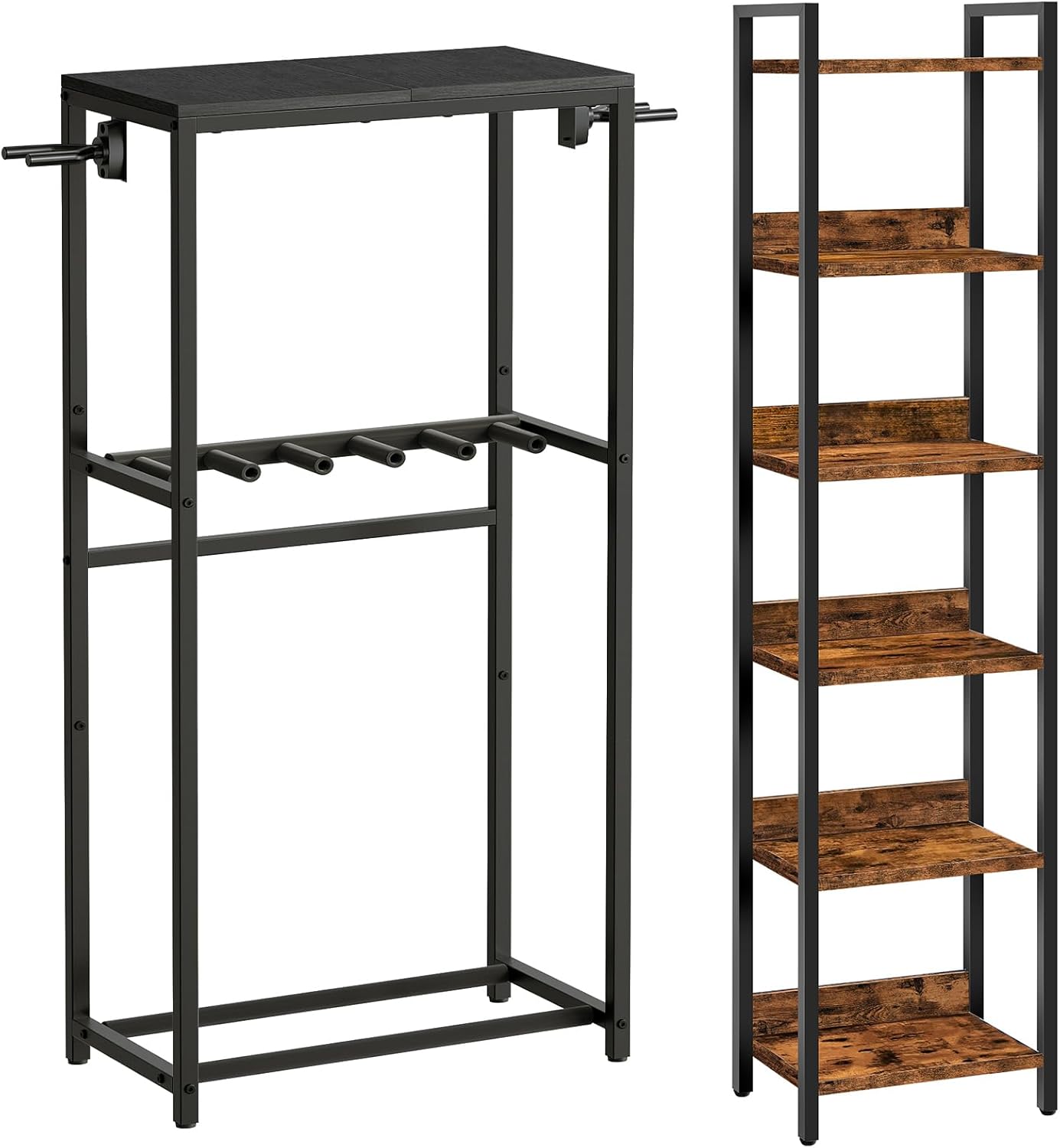 Amazon.com: MAHANCRIS Guitar Stand and 6-Tier Bookshelf, Guitar Rack ...