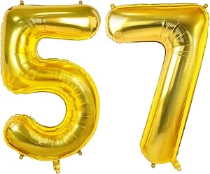 Amazon.com: Number 57 Balloons for 57th Birthday Party Decorations, 0 ...