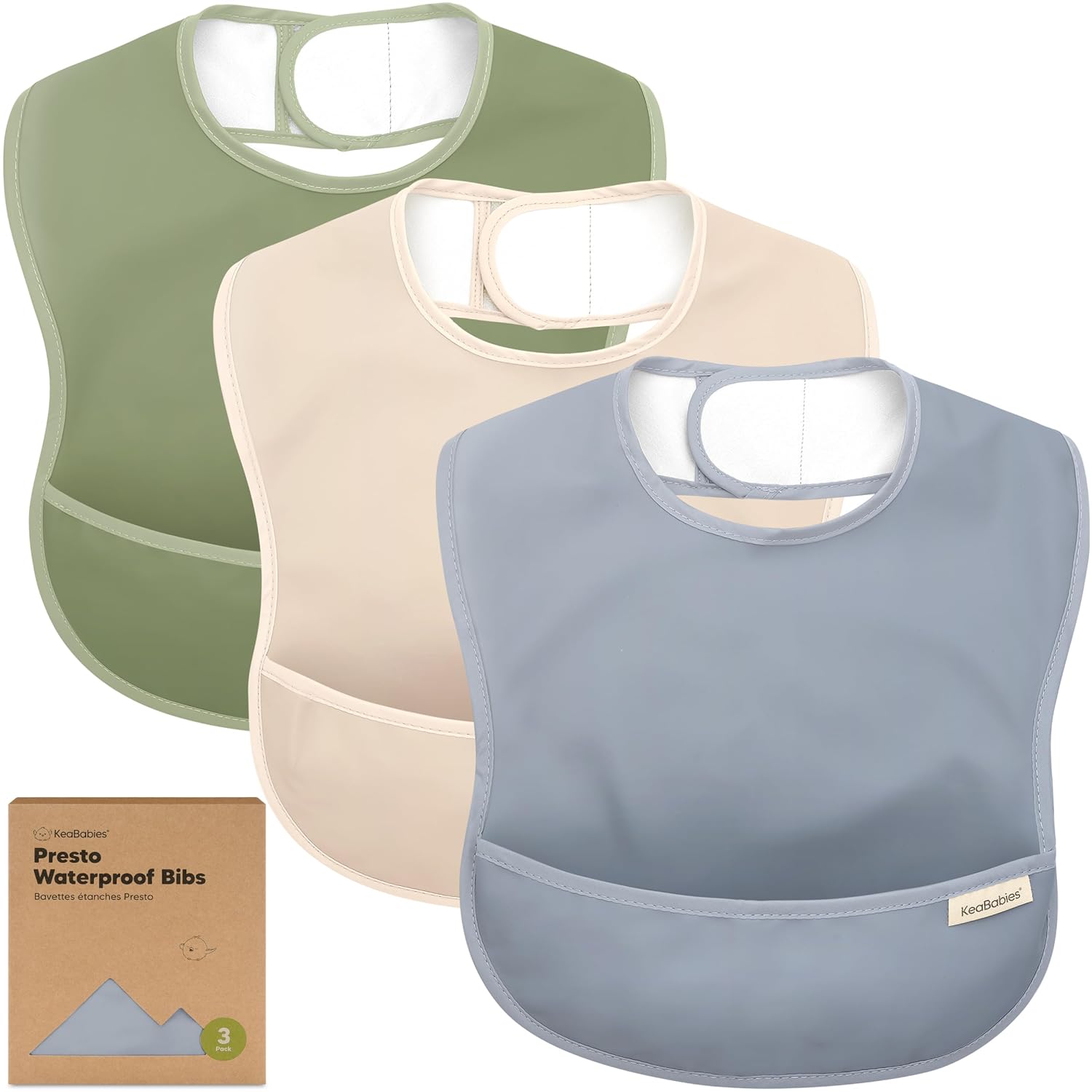 Amazon.com: KeaBabies 3-Pack Waterproof Baby Bibs for Eating ...
