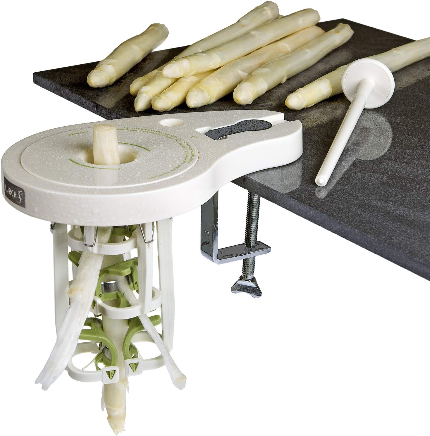 Lurch Éplucheur à asperges II/de table à 6 lames, y compris support de ...