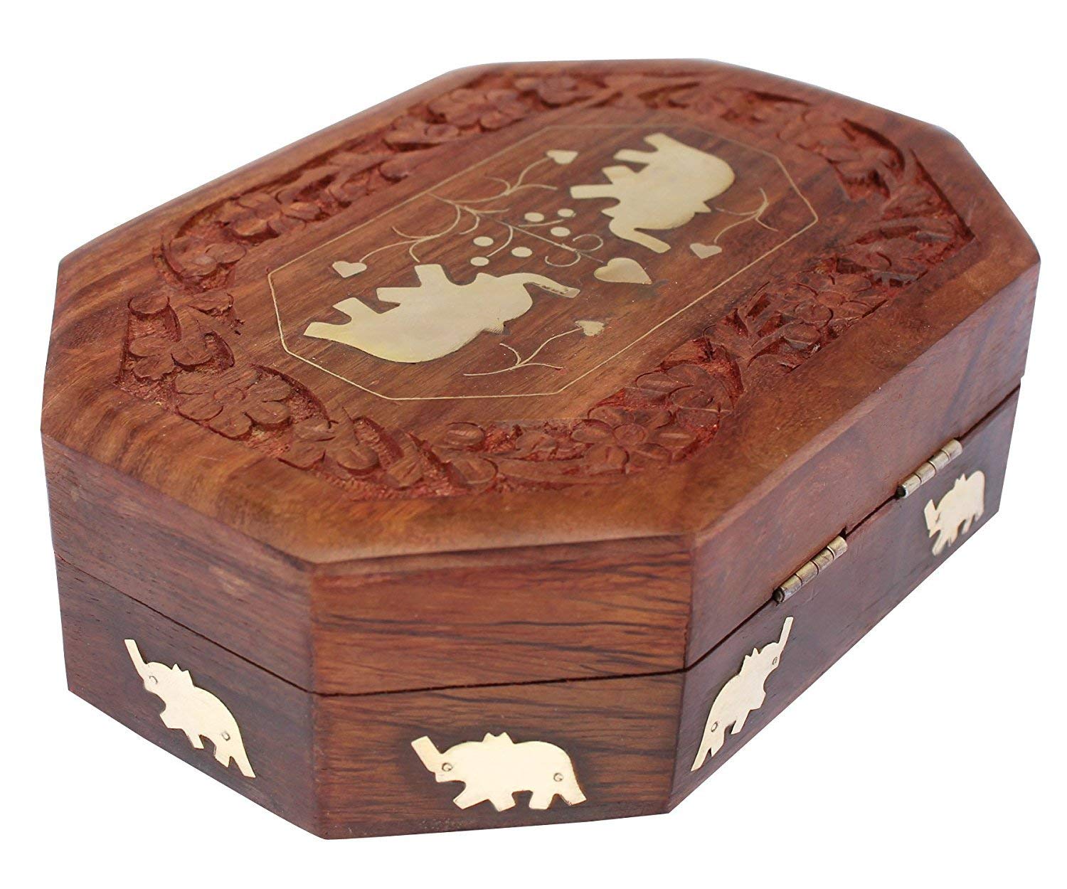 wood Indian arts Wooden Jewellery Storage Box - Jewellery Organisers ...