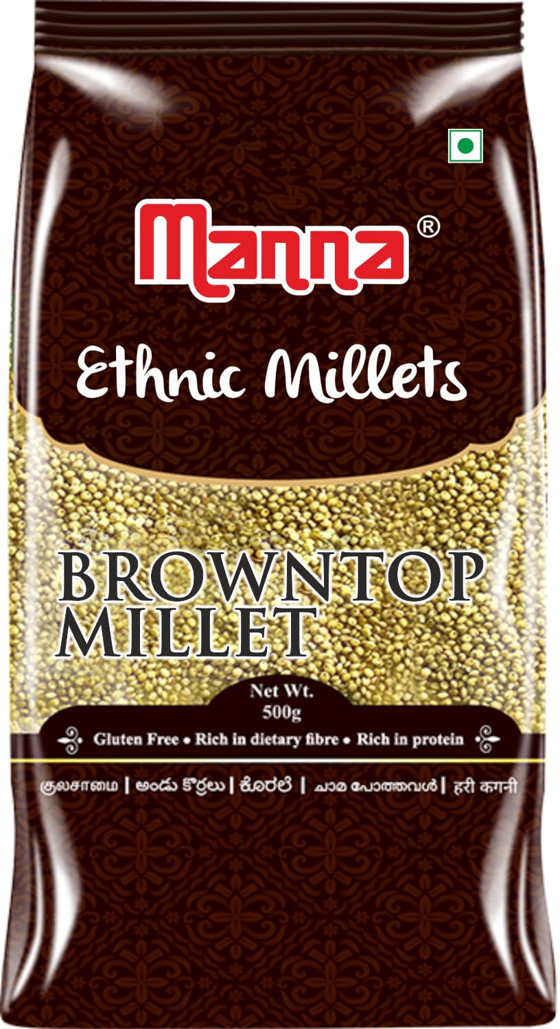Manna Browntop Millets Natural Grains 500 grams (Chotti Kangni/Andu ...