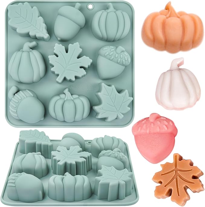 Amazon.com: 2 Pack 3D Pumpkin Silicone Mold Fall Silicone Mold ...