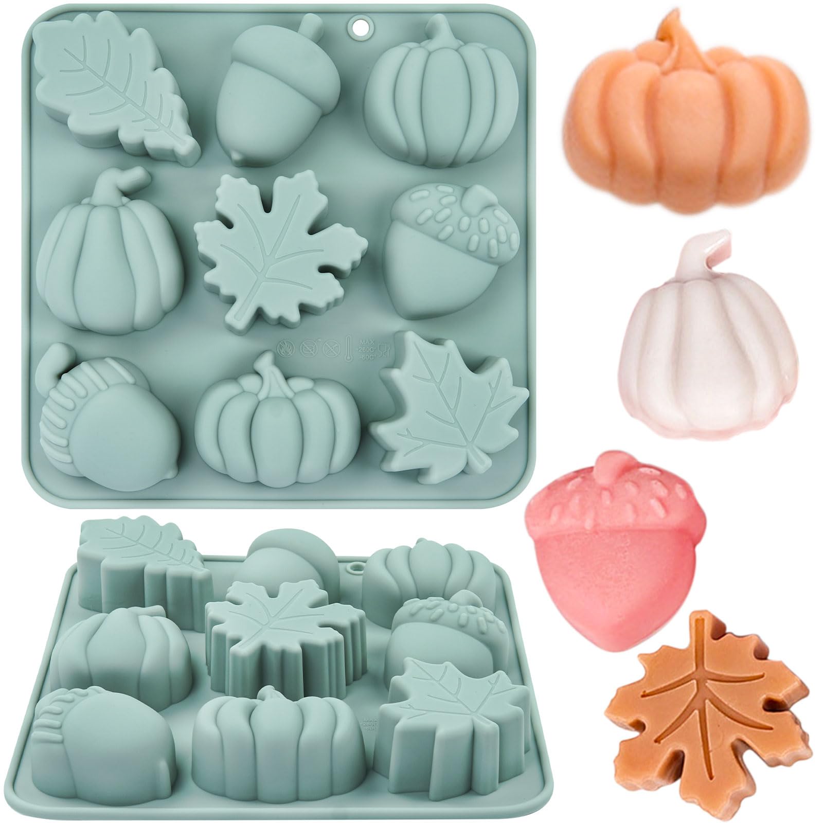 Amazon.com: 2 Pack 3D Pumpkin Silicone Mold Fall Silicone Mold ...