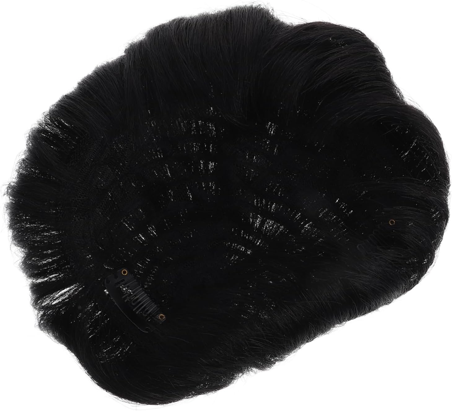 GALPADA Men's Real Human Hair Toupee Lightweight Short Black Wig for ...