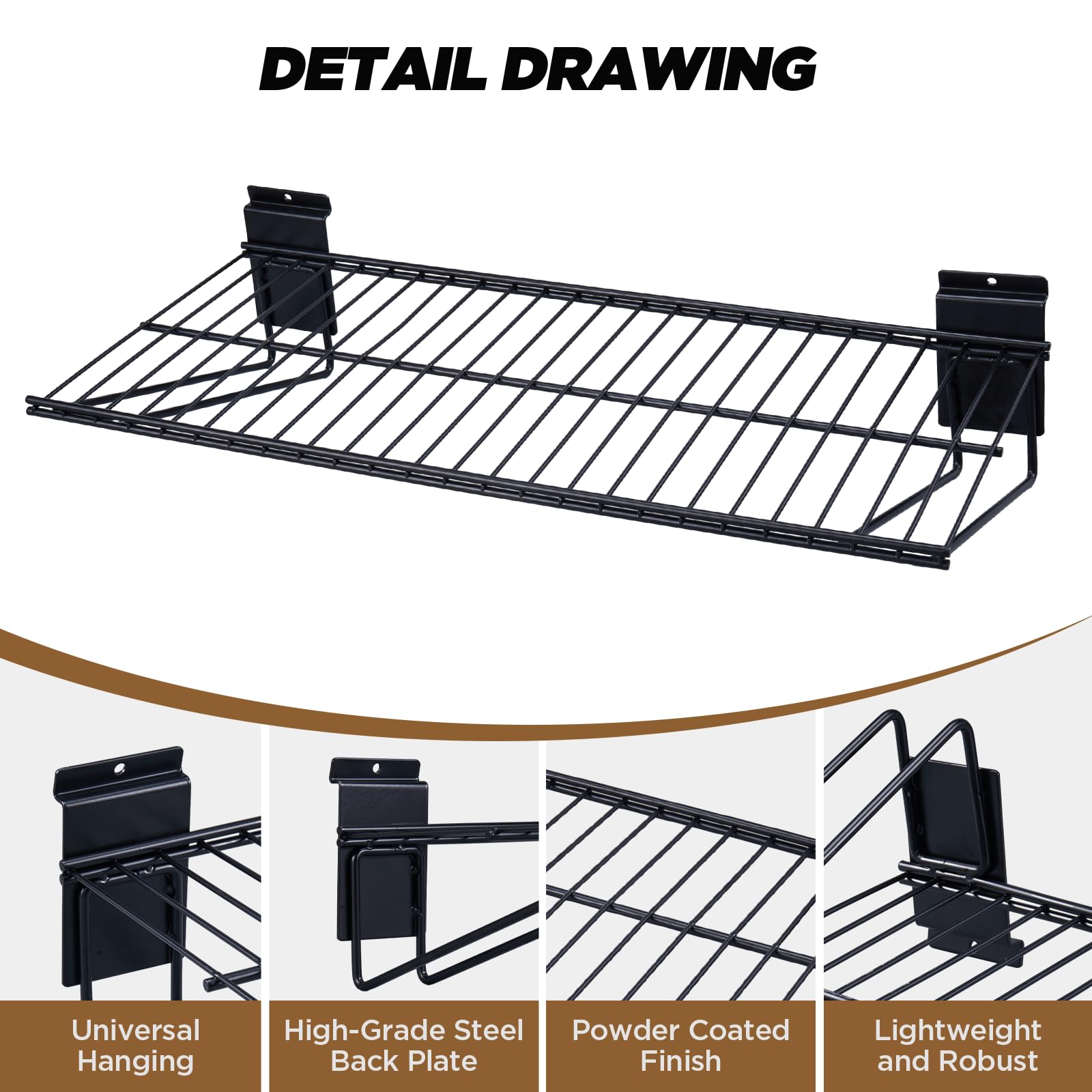 Snapklik.com : Fondpen Slatwall Shelves 2 Pack, Slatwall Accessories ...