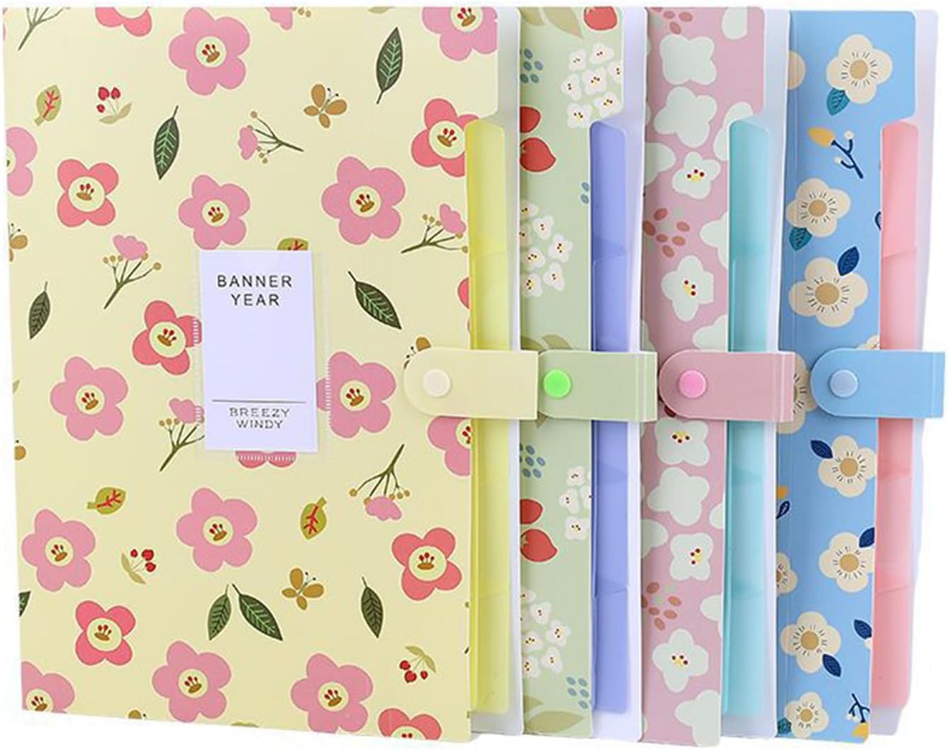 4 Pack Accordion Document Organizer, A4 Expandable File Jackets, 5 ...