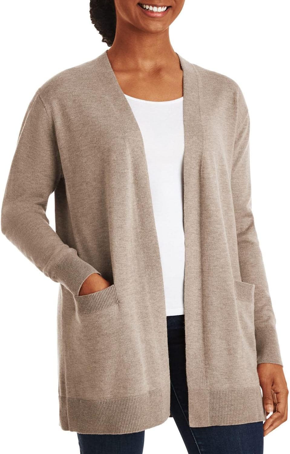 Member's Mark Women's Cashmere Blend Open Front Cardigan ~Toasted ...