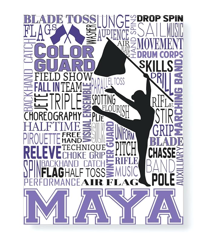 Amazon.com: Color Guard Typography Personalized Print - PrintChicks ...