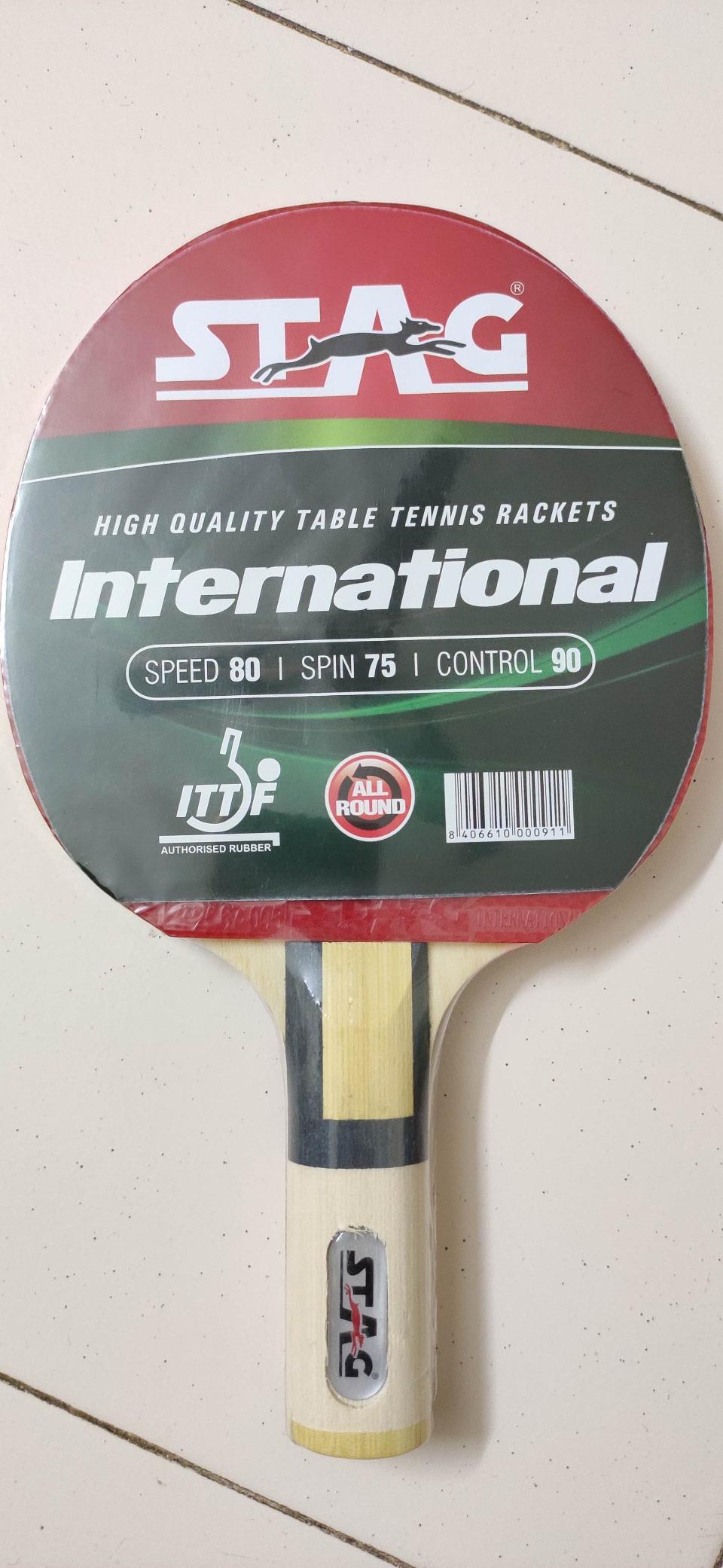 Stag International Table Tennis Racquet with wodden case | 180 Grams ...