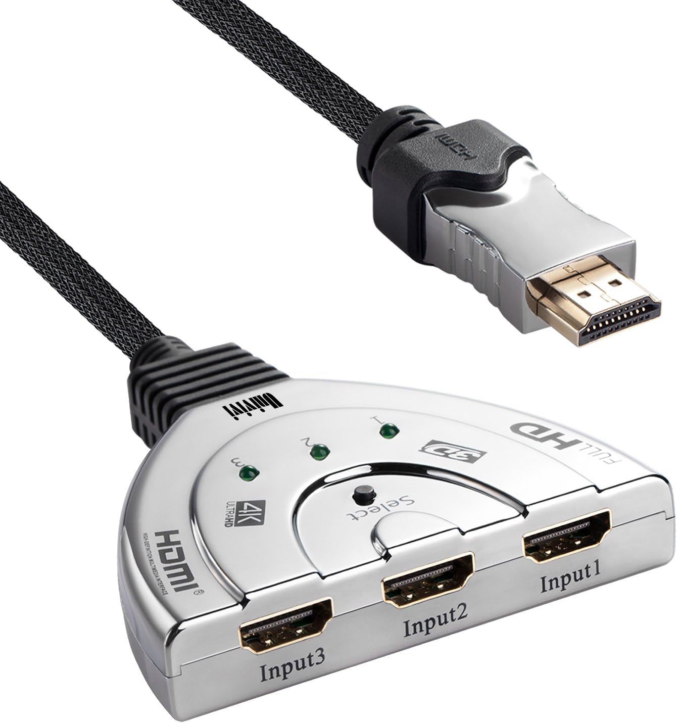 Univivi 3-Port HDMI Switch with Pigtail Cable | 4K and 3D Resolution ...