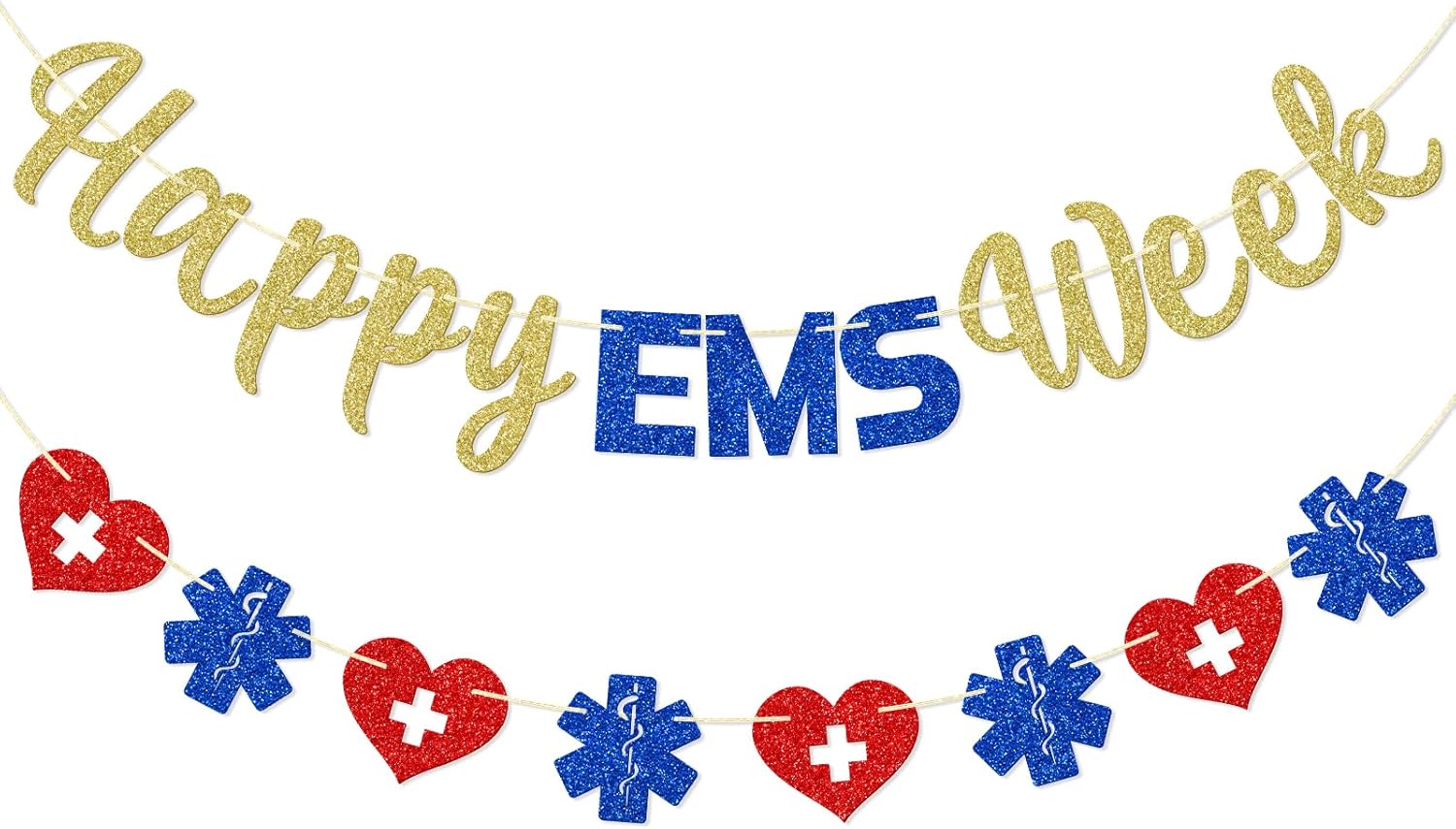 Amazon.com: Qttier Happy EMS Week Banner, EMS Appreciation Banner ...
