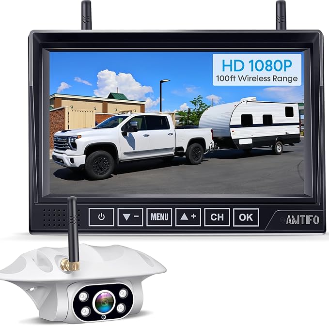 Amazon.com: AMTIFO Wireless RV Backup Camera: 1080P HD Rear View Camera ...