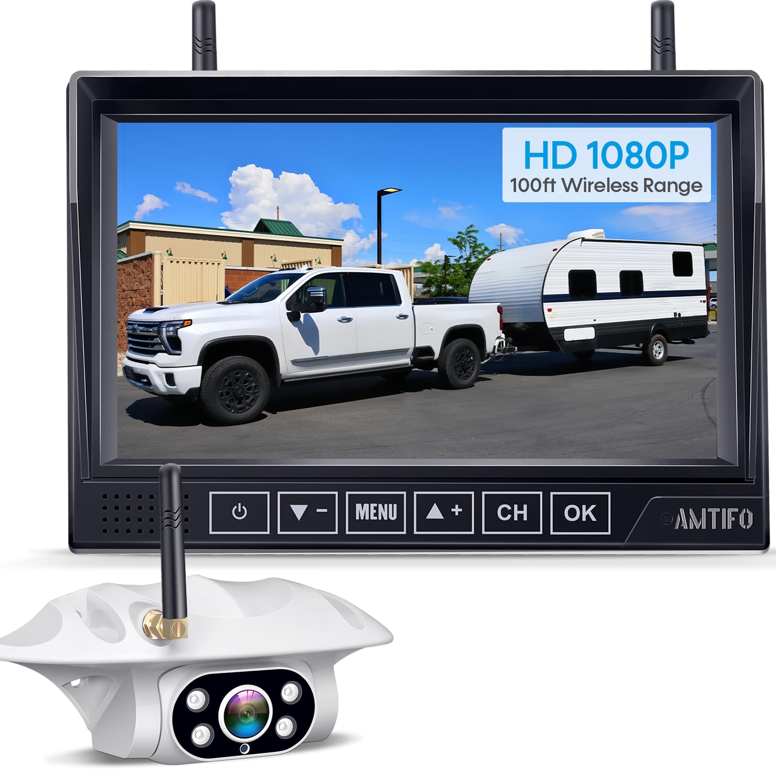 Wireless Backup Camera for RVs, Trucks & Trailers - 1080P HD, 100ft ...
