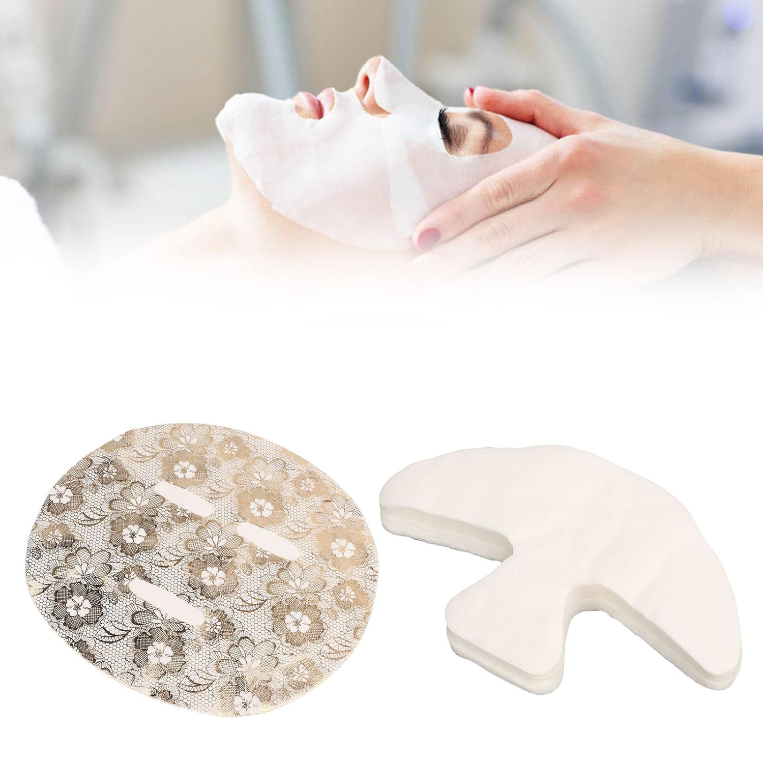 Facial Mask Paper, 50PCS Soft Disposable Facial Mask Paper Thin Beauty ...