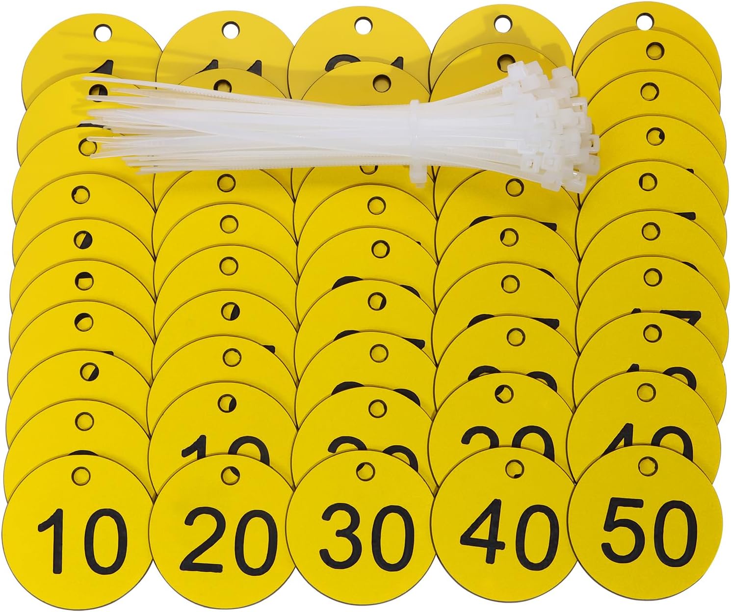 Amazon.com : ONLYKXY 1-50 Number Tags Plastic Numbered Marking ...