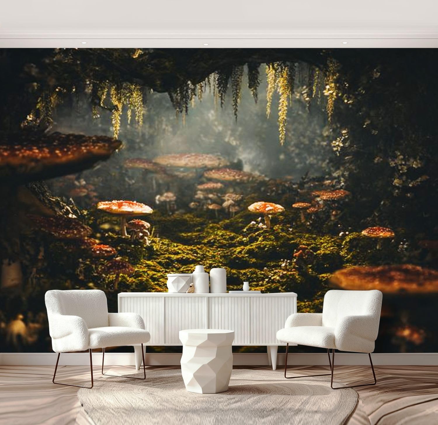 Amazon.com: Wall Mural Peel and Stick Vintage Mushrooms Dark ...