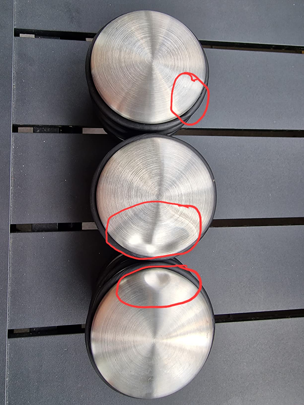 infactory Gummiring für Türstopper: 3er-Set Edelstahl-Tür-Stopper mit 3 ...