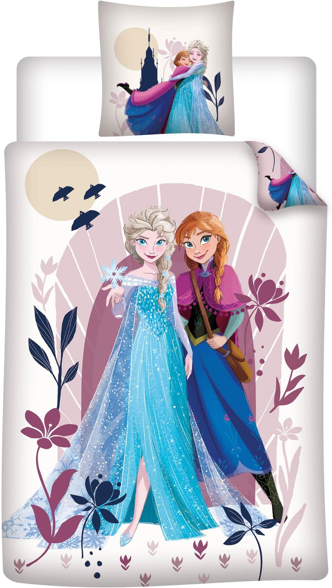 Disney Frozen Anna Elsa Duvet Cover Set Single Bed and Pillowcase 140 x ...