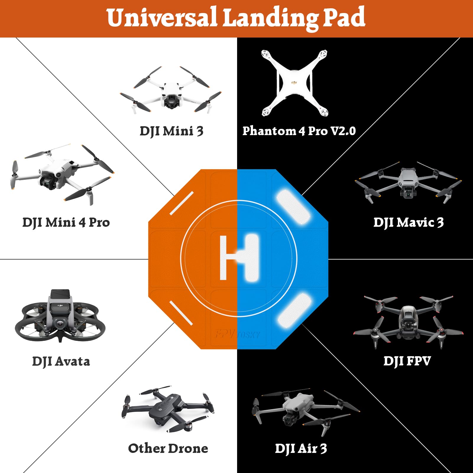 Snapklik.com : FPVtosky Drone Landing Pad, Octagonal Nighttime ...