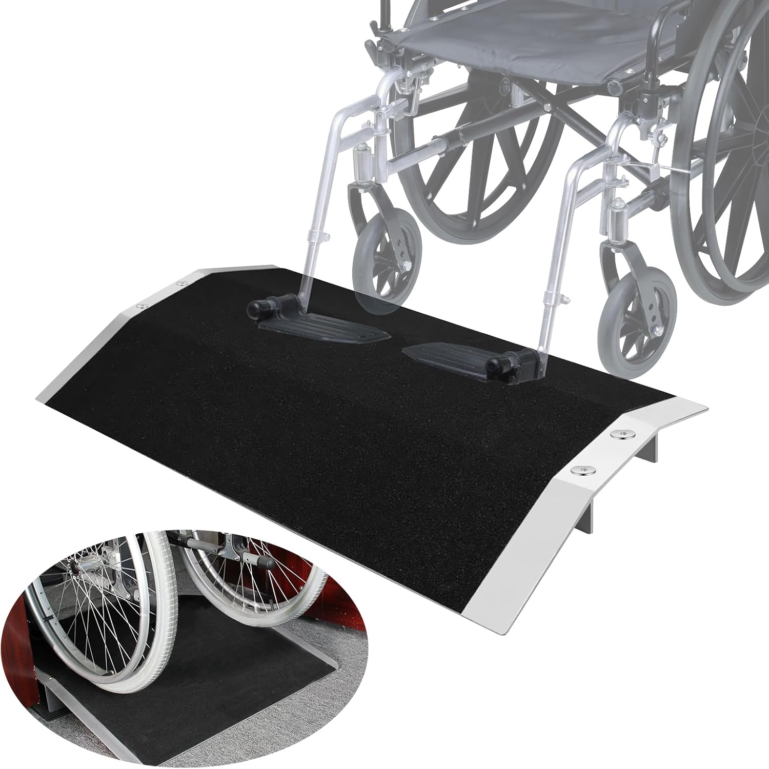 NouraVita Aluminum Threshold Ramp 27.5" W x1.06 H - Bridge Threshold ...