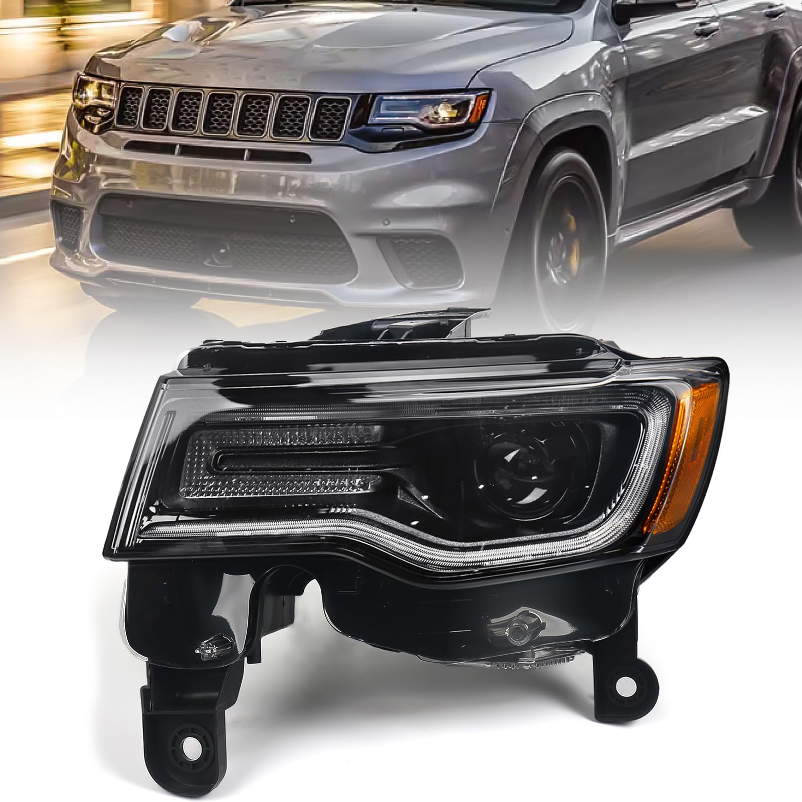 Amazon.com: Huray Headlight Assembly for Jeep Grand Cherokee 2017-2021 ...