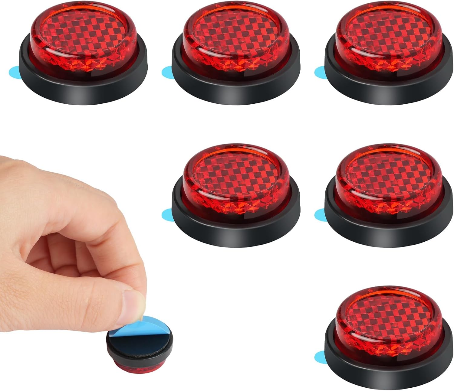 AYBUY 6Pcs Round Motorcycle Reflectors, Stick-on Safety Reflectors ...