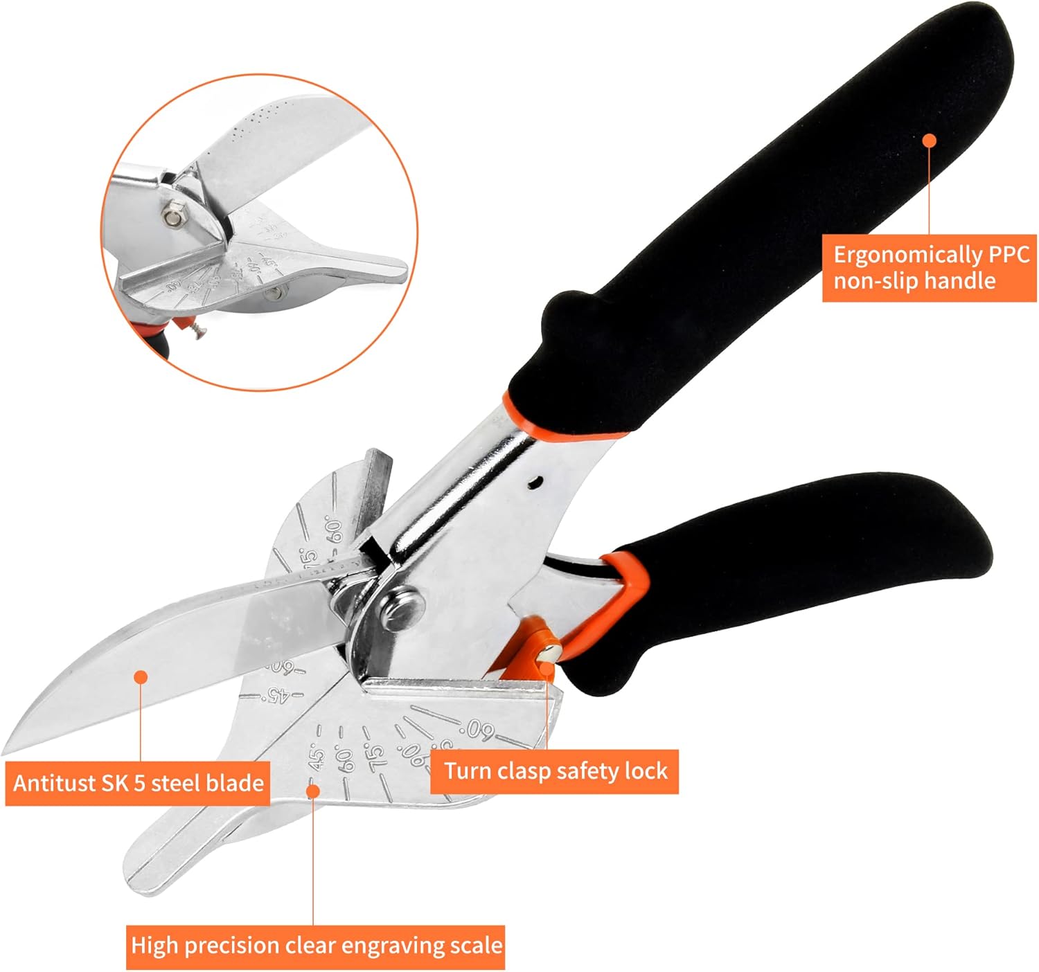 FLORA GUARD Miter Shears – 45 to 135 Degree Multi Angle Trim Cutter ...