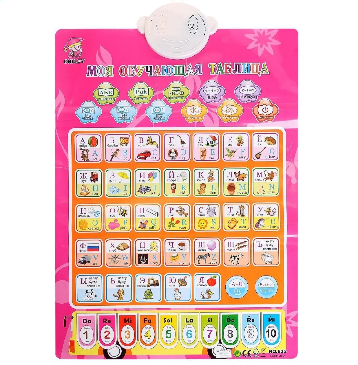 Electronic Interactive English Russian Alphabet Poster Russian English ...