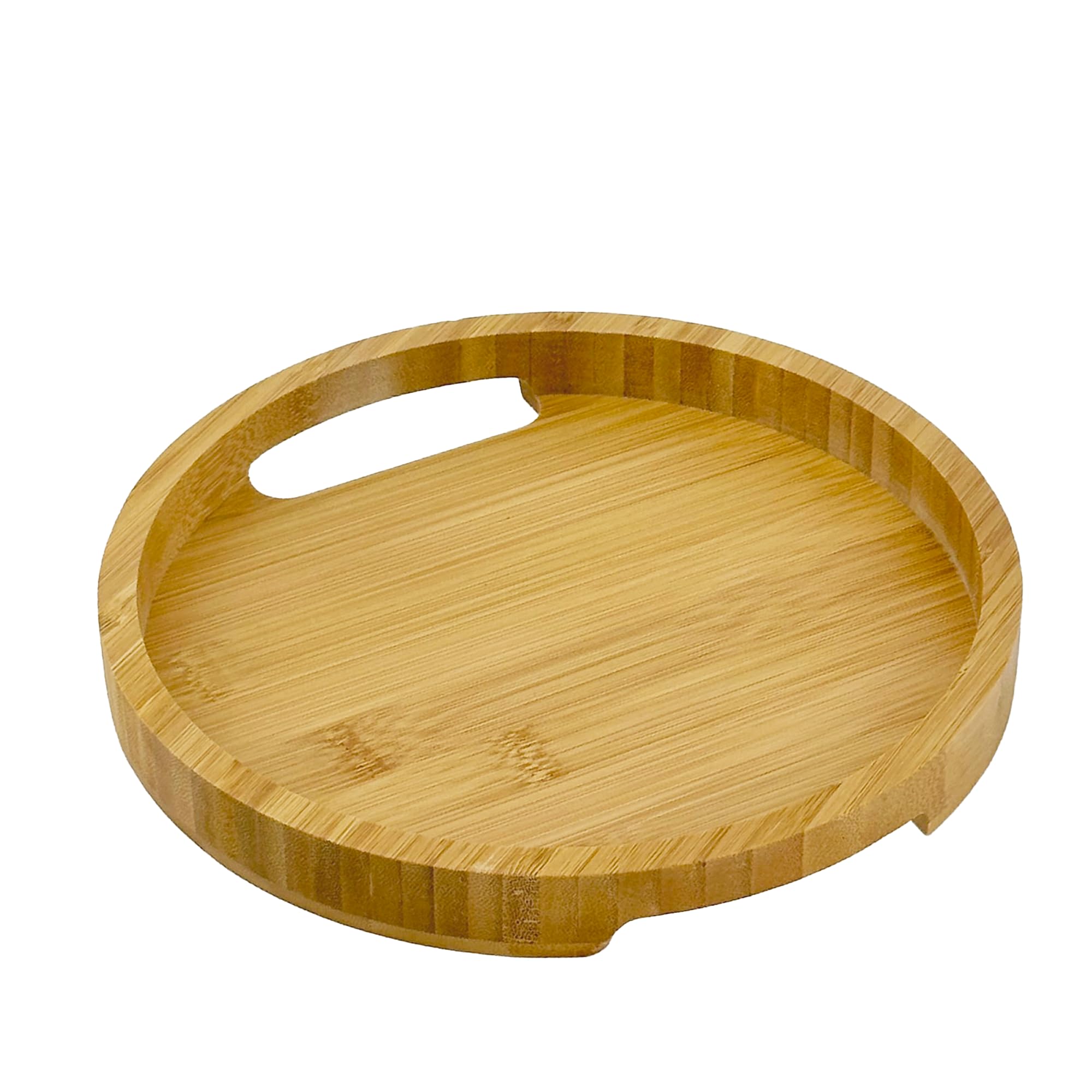 Amazon.com: Bam & Boo Round Serving Tray with Handles Natural Bamboo (9 ...