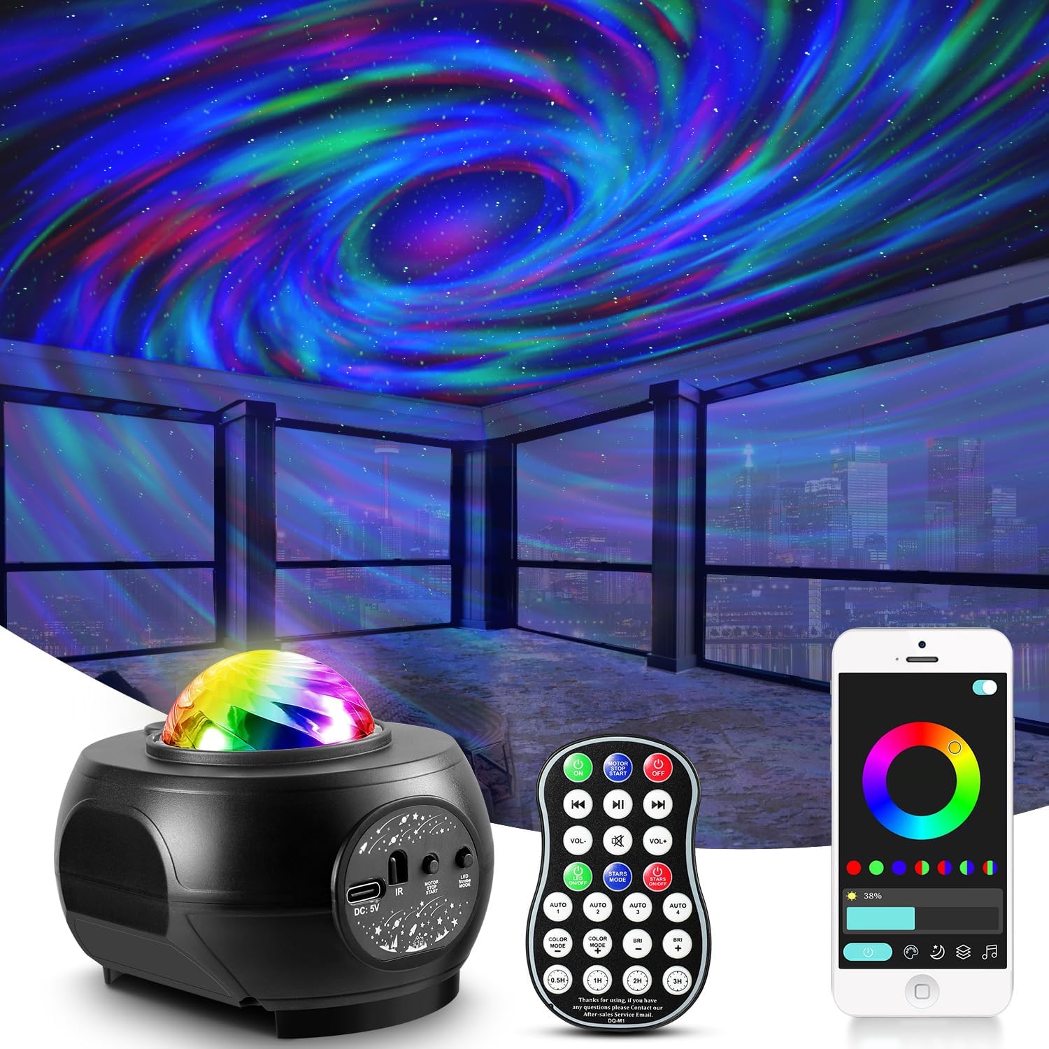 Amazon.com: ljnyiwan Spiral Swirl Galaxy Fog Projector Light for ...