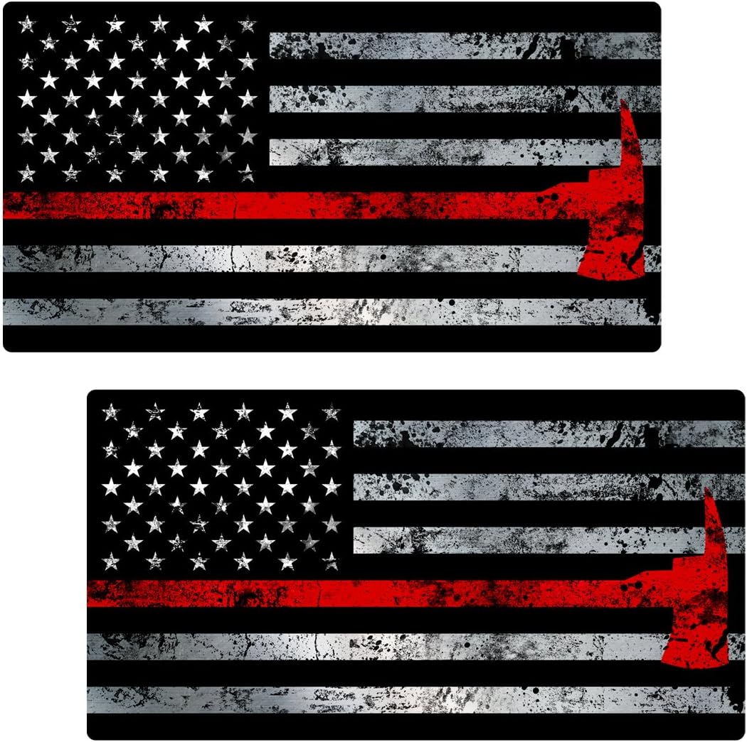 Amazon.com: Thin RED LINE Axe Flag 2 Pack Stickers - #FS2034 : Patio ...