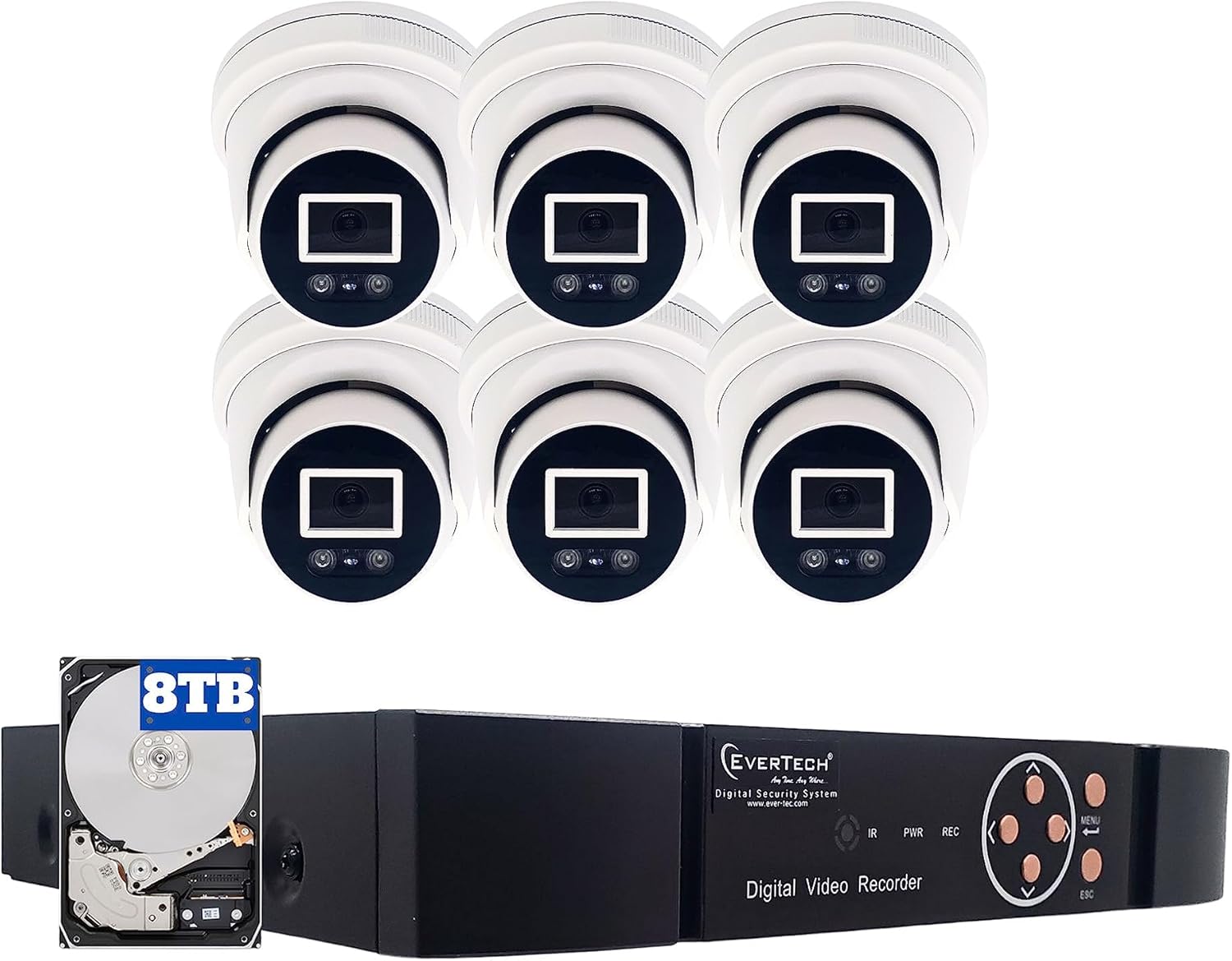 Amazon.com : Evertech 8 Channel 6 Security Camera 4K 8MP IP ...