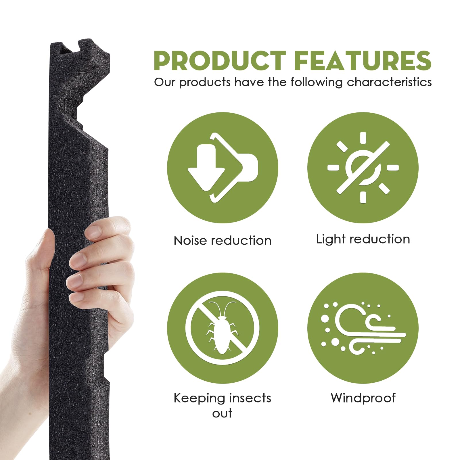 (20 Pieces) 12in Outside Classic Rib Profile Foam Closure Strips fit ...