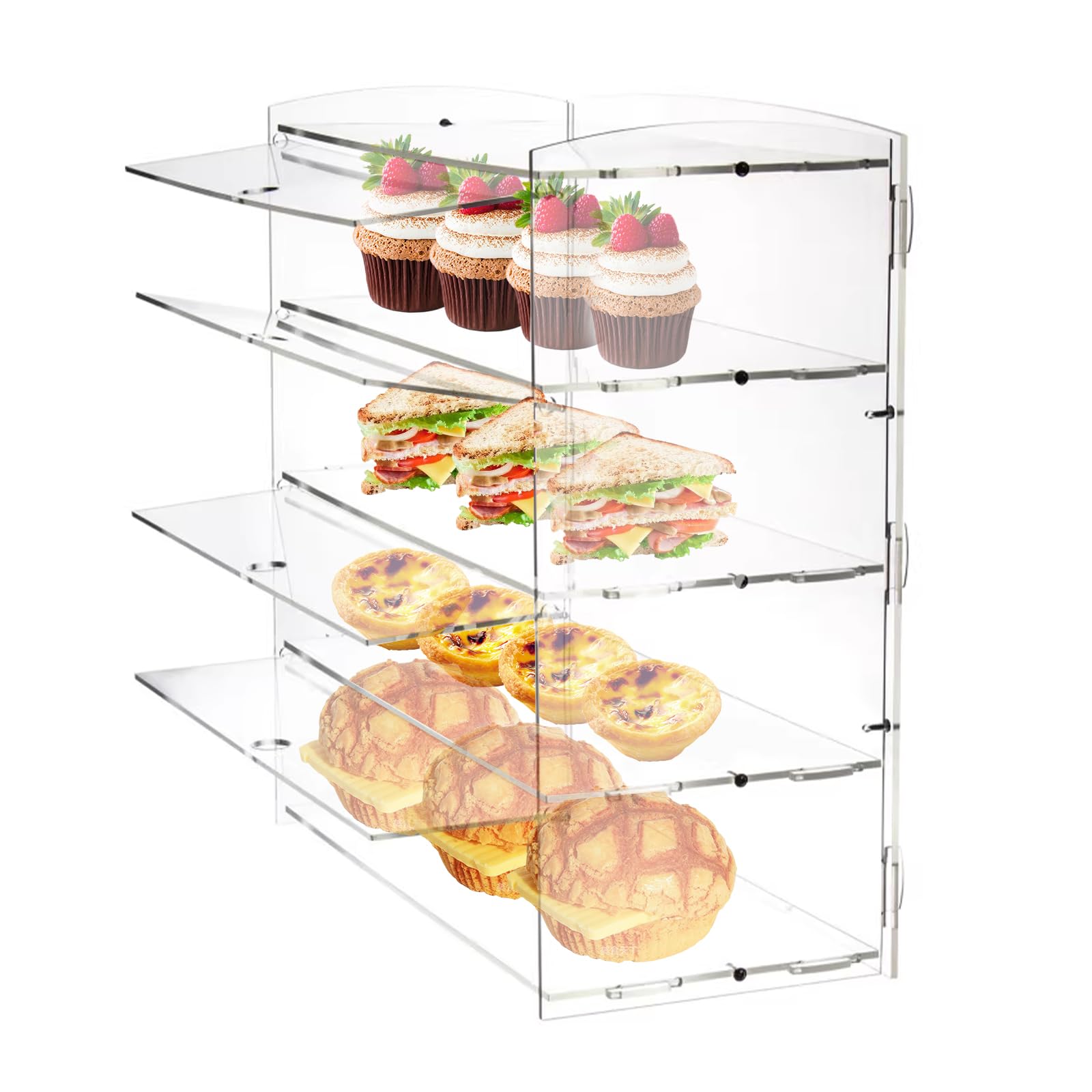 Acrylic Pastry Display Case, 4 Tray Commercial Countertop Bakery ...