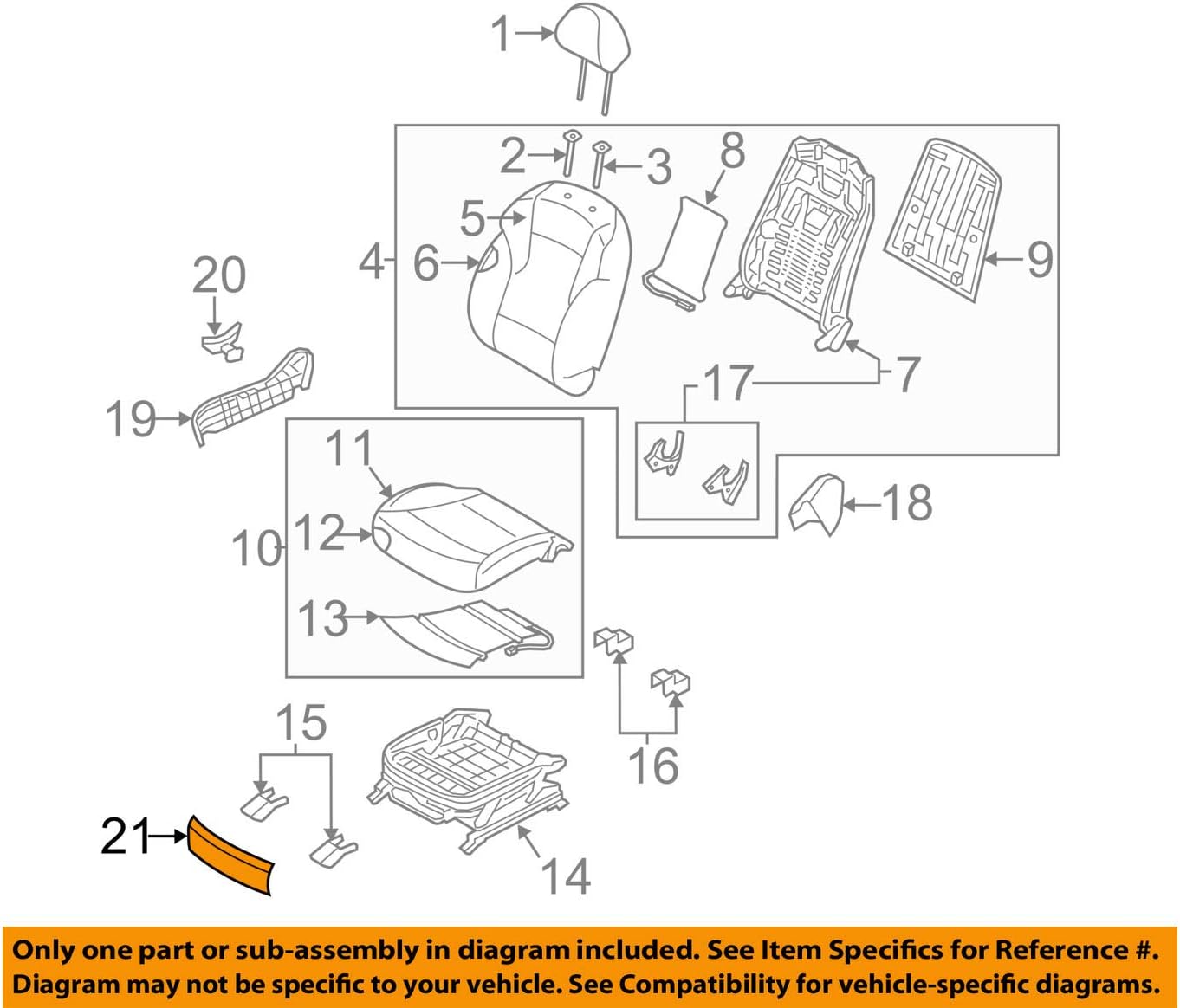 Amazon.com: Genuine Hyundai 88183-3S100-RY Seat Shield Cover Assembly ...