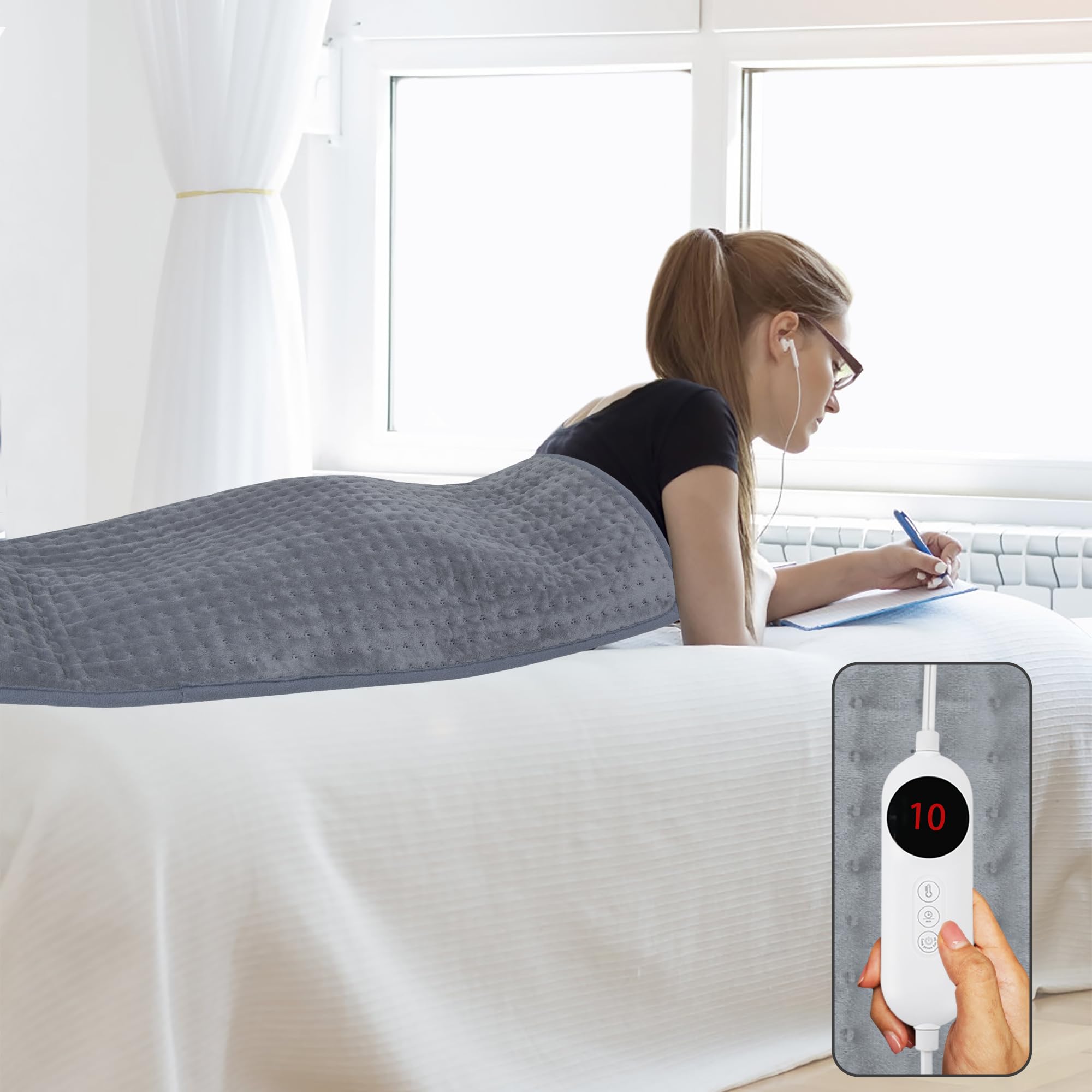 Amazon.com: 2PCS Electric Heating pad for Back Pain Relief Large ...