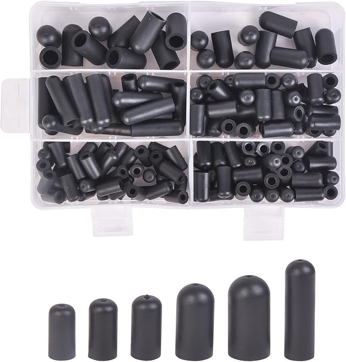 AONNOUS 160 Rubber Vacuum Caps Plug Hose End Cap Block Off Assortment ...