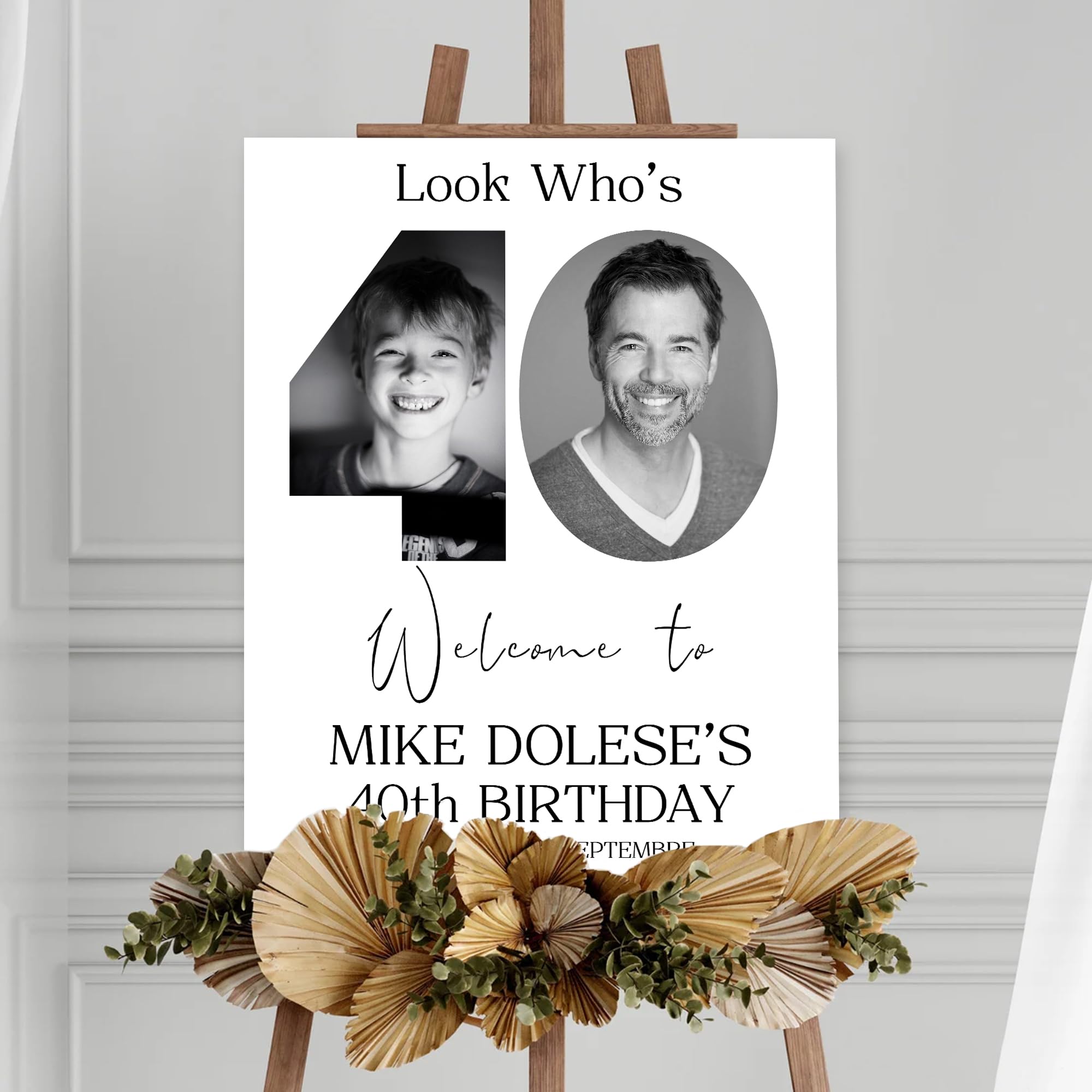 Amazon.com : Male 40th Welcome Sign, Look Who's 40 Welcome Sign, 40th ...