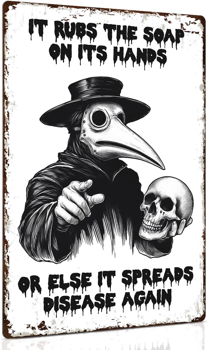 Amazon.com: ALKB Plague Doctor Bathroom Sign 8x12” – Gothic Wall Decor ...