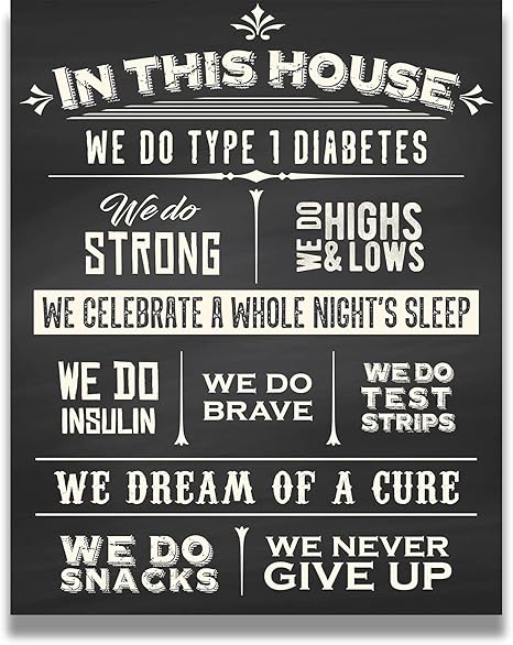 Amazon.com: Type One Diabetes Awareness - In This House Wall Art ...