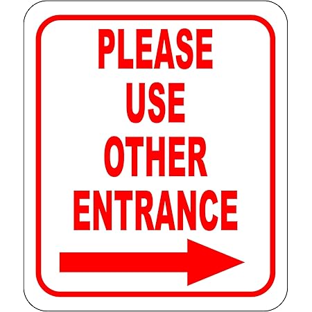 Amazon.com: Please Use Other Entrance Sign Aluminum 12x8 Inch Left ...
