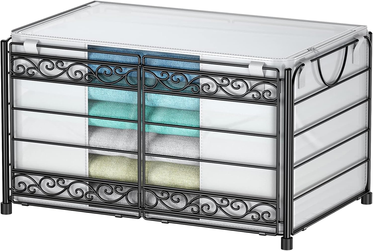 Amazon.com: Clothes Storage Bins, Stackable Closet Storage Bins for ...